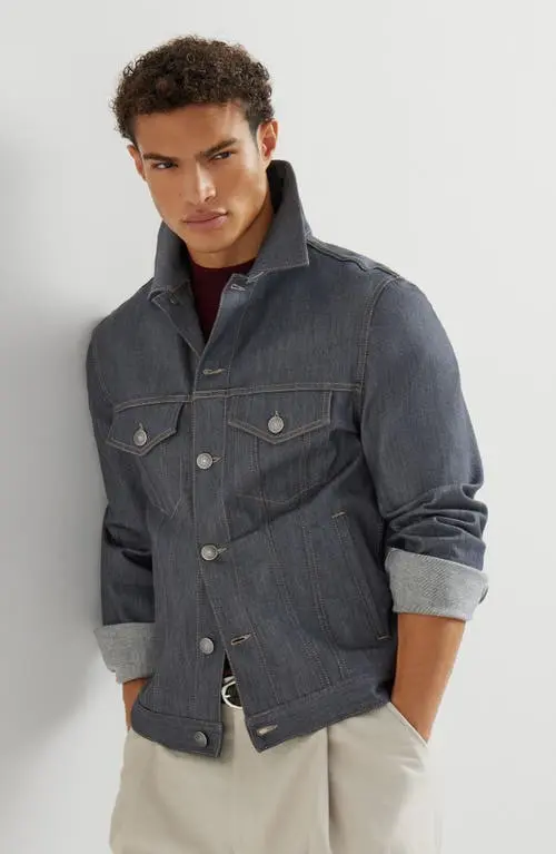 Brunello Cucinelli Denim Four-pocket Jacket - Medium Grey