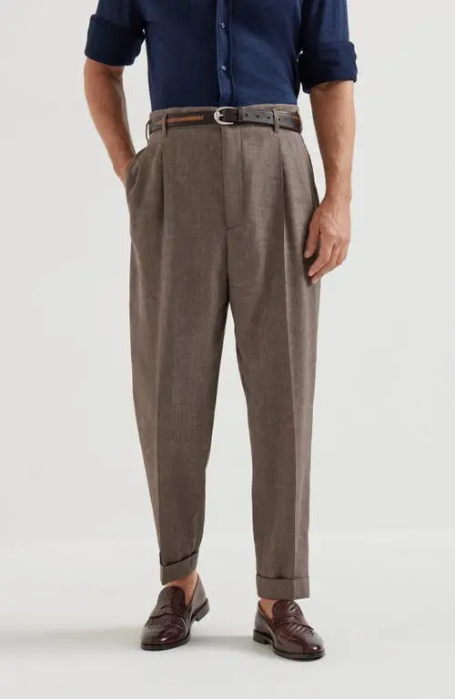 Brunello Cucinelli Chevron Trousers - Hazelnut