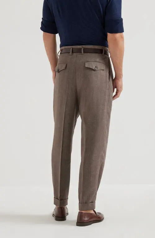 Brunello Cucinelli Chevron Trousers - Hazelnut