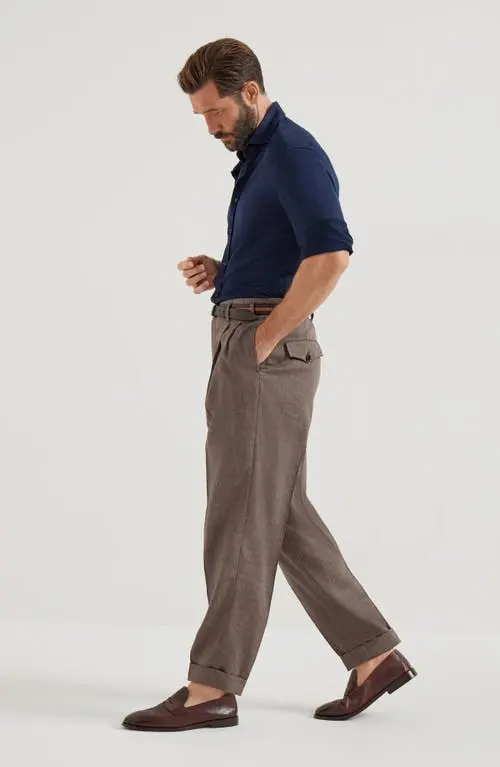 Brunello Cucinelli Chevron Trousers - Hazelnut