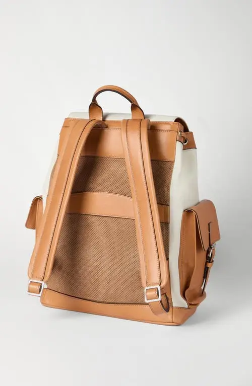 Brunello Cucinelli Calfskin And Cowhide Backpack - Ivory