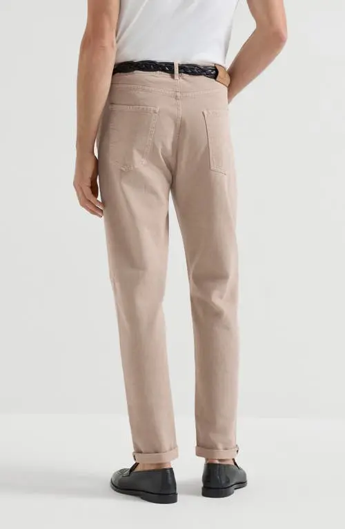 Brunello Cucinelli Garment-dyed Denim Trousers - Light Brown