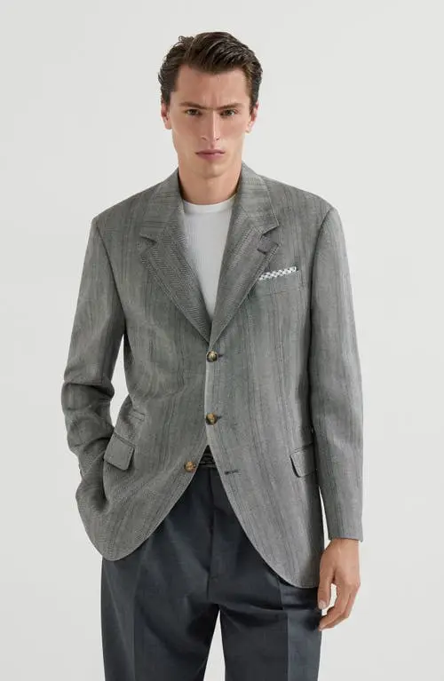 Brunello Cucinelli Chevron Pattern Blazer
