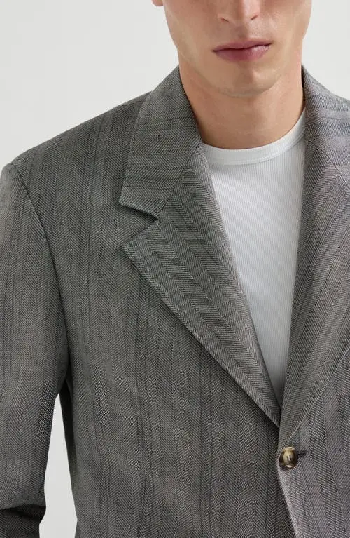 Brunello Cucinelli Chevron Pattern Blazer