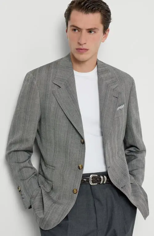Brunello Cucinelli Chevron Pattern Blazer