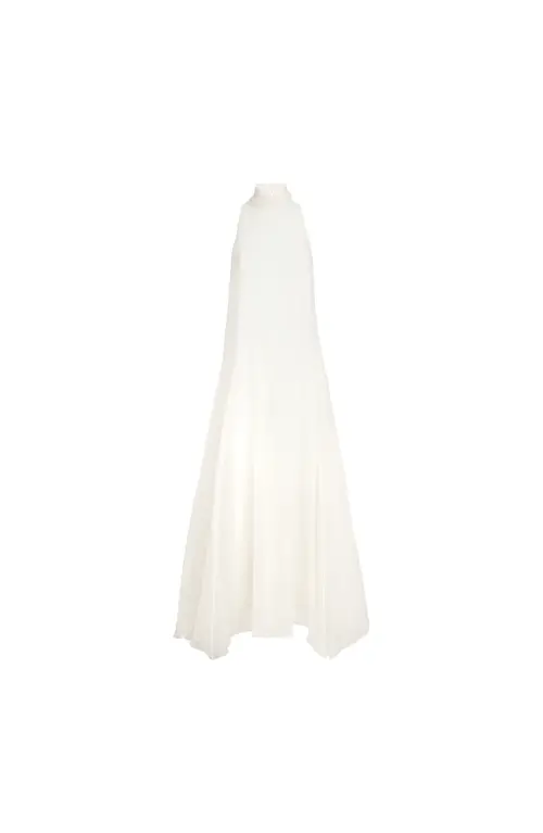 Brunello Cucinelli Crispy Silk Dress With Monili - Butter