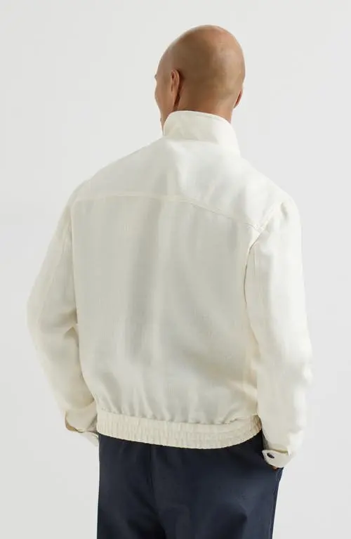 Brunello Cucinelli Outerwear Jacket With Stand Collar - Off-white