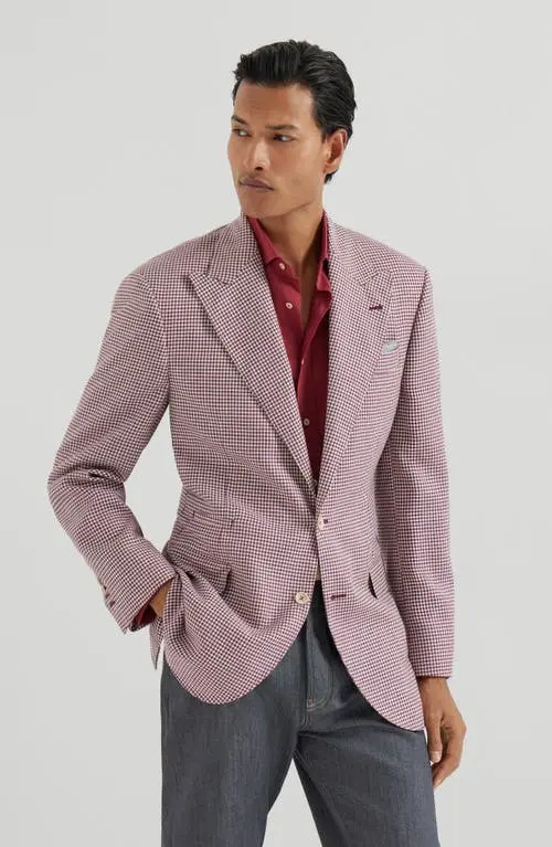 Brunello Cucinelli Houndstooth Pattern Blazer