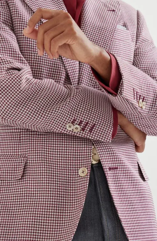 Brunello Cucinelli Houndstooth Pattern Blazer
