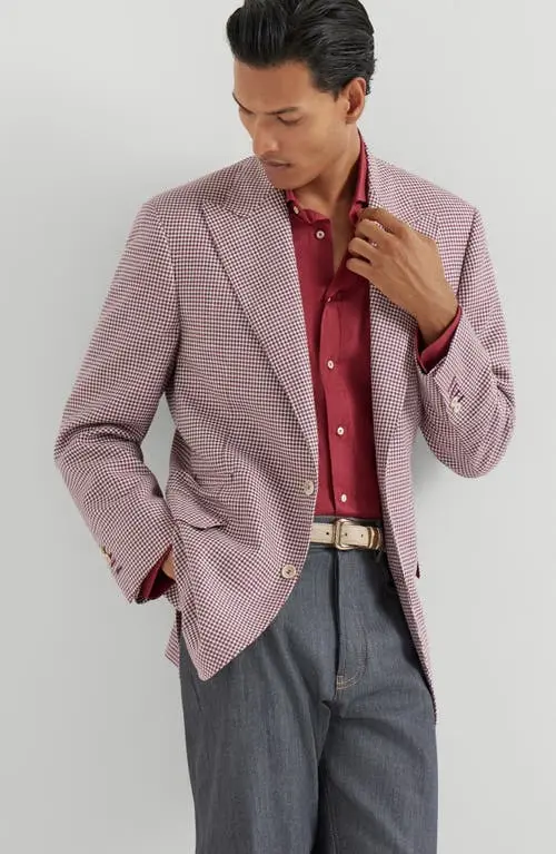 Brunello Cucinelli Houndstooth Pattern Blazer