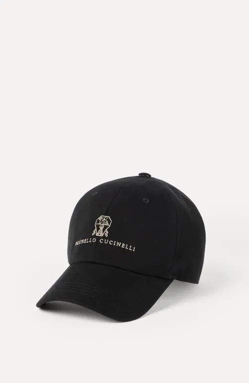 Brunello Cucinelli Baseball Cap With Logo - Black