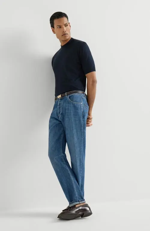 Brunello Cucinelli Lightweight Five-pocket Denim Trousers - Medium Denim