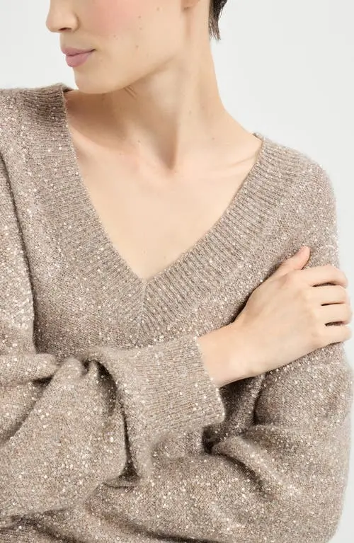 Brunello Cucinelli Sequin Embellished Sweater - Light Brown