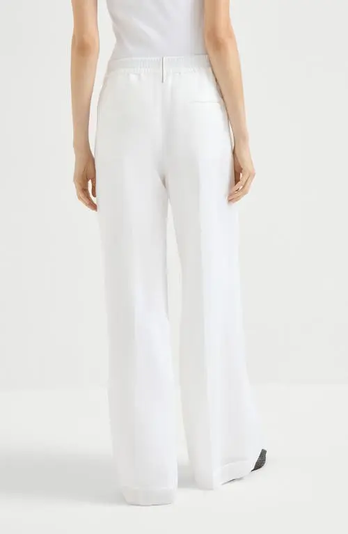 Brunello Cucinelli Cotton Organza Trousers - White