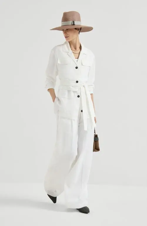 Brunello Cucinelli Cotton Organza Trousers - White
