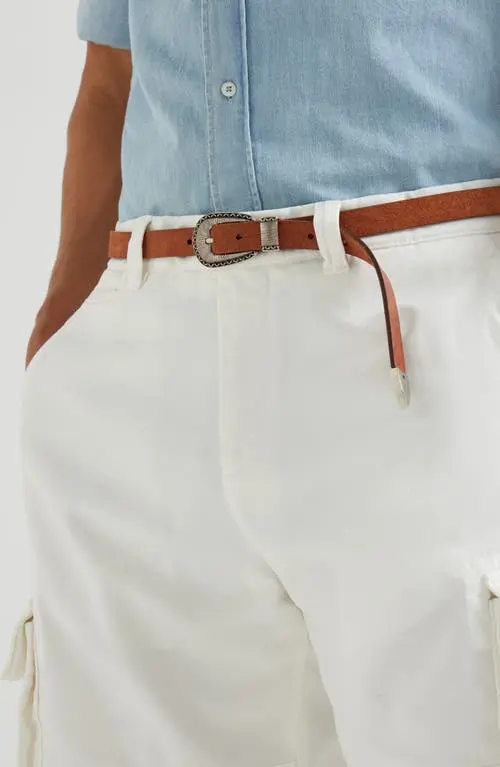 Brunello Cucinelli Reversed Leather Belt With Silver Tone Tip