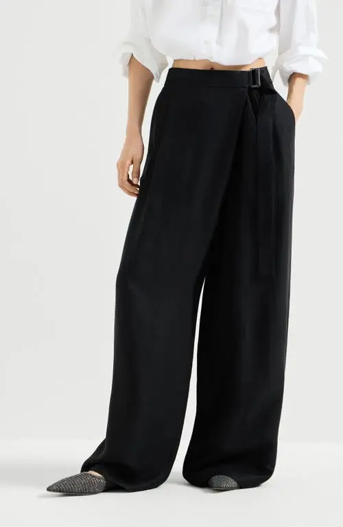 Brunello Cucinelli Sartorial Wrap Trousers - Black