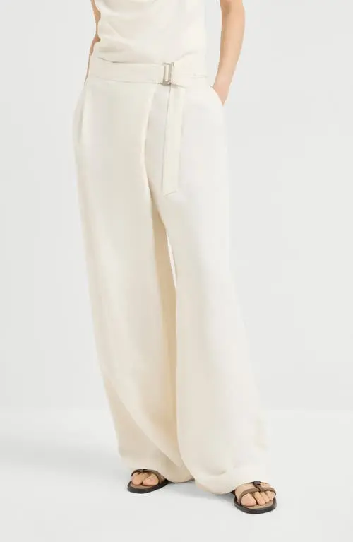 Brunello Cucinelli Sartorial Wrap Trousers - Ivory