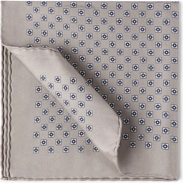 Brunello Cucinelli Silk Pocket Square - Light Brown
