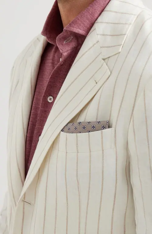 Brunello Cucinelli Silk Pocket Square - Light Brown