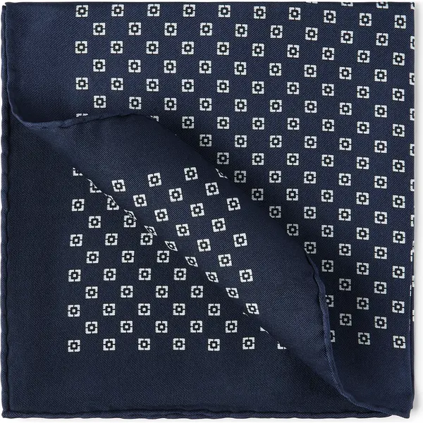 Brunello Cucinelli Silk Pocket Square - Navy Blue