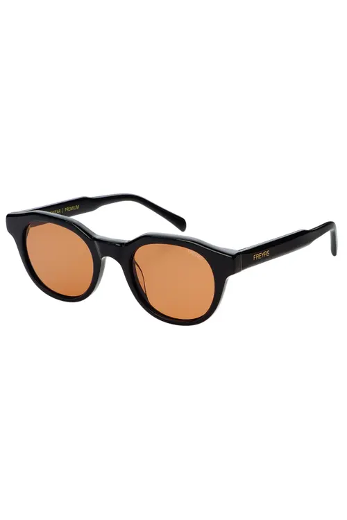 FREYRS EYEWEAR Cameron Round Frame Sunglasses - Black/brown
