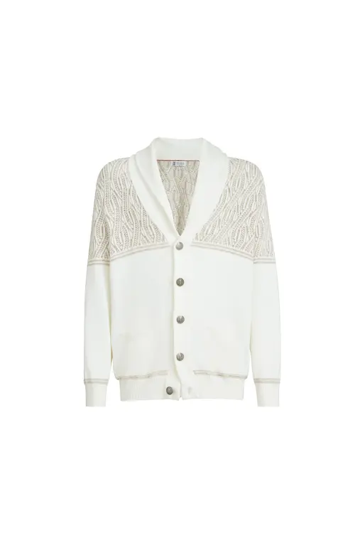 Brunello Cucinelli Jacquard Cotton Cardigan