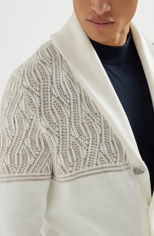 Brunello Cucinelli Jacquard Cotton Cardigan