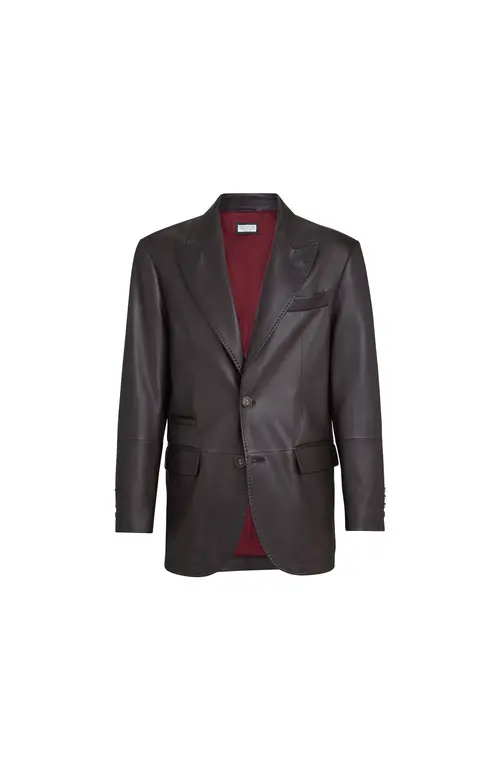 Brunello Cucinelli Calfskin Blazer - Chocolate