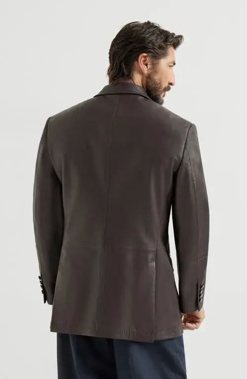 Brunello Cucinelli Calfskin Blazer - Chocolate