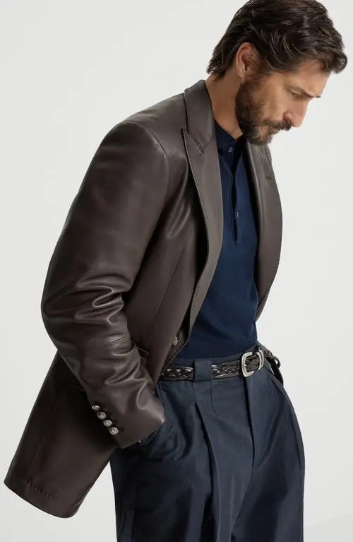 Brunello Cucinelli Calfskin Blazer - Chocolate