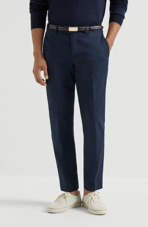Brunello Cucinelli Comfort Gabardine Trousers - Navy Blue