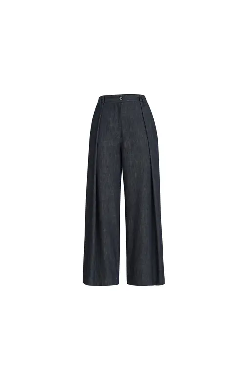 Brunello Cucinelli Pleated A-line Trousers - Denim