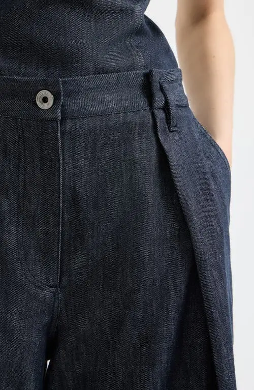 Brunello Cucinelli Pleated A-line Trousers - Denim