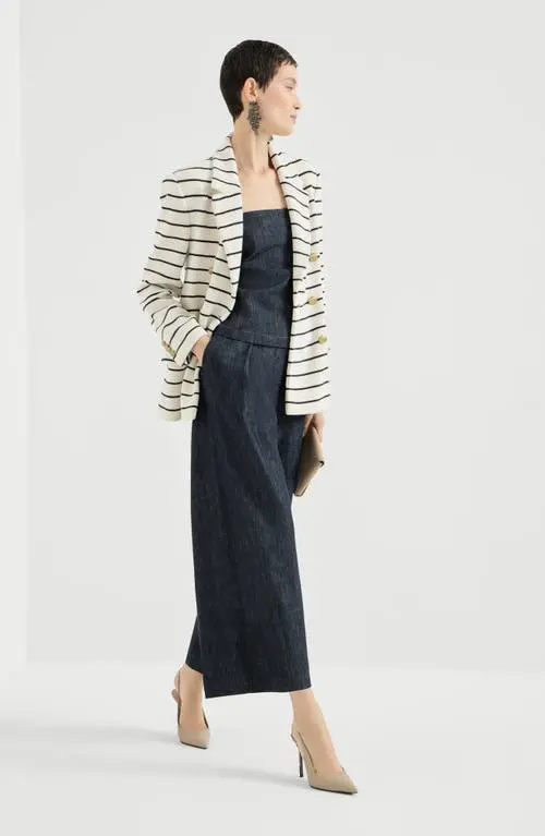 Brunello Cucinelli Pleated A-line Trousers - Denim