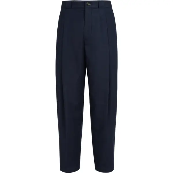Brunello Cucinelli Cotton And Linen Panama Trousers - Navy Blue