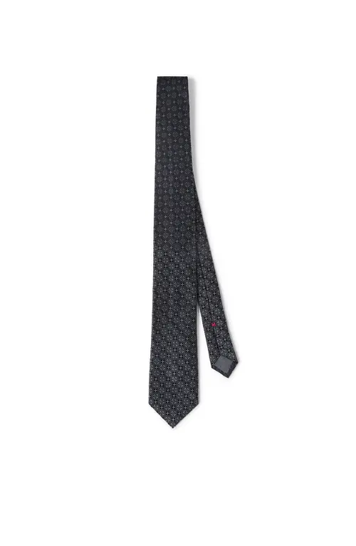 Brunello Cucinelli Patterned Silk Standard Necktie - Anthracite