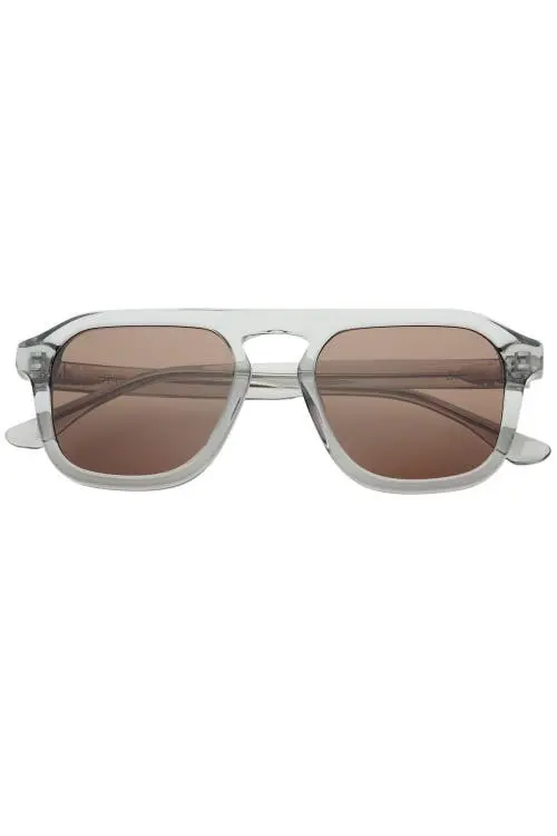 FREYRS EYEWEAR Addison Aviator Sunglasses - Crystal Gray/brown