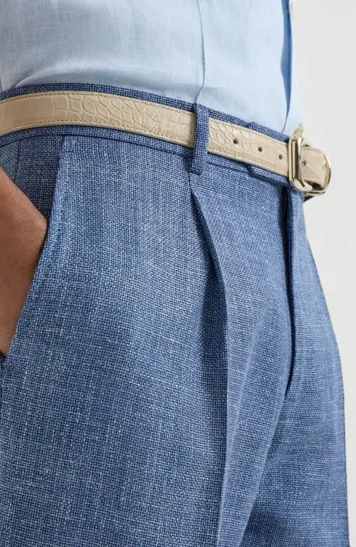 Brunello Cucinelli Hopsack Virgin Wool Trousers - Denim