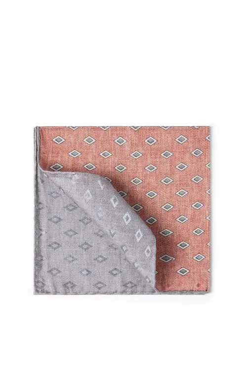 Brunello Cucinelli Silk Pocket Square With Pattern - Apricot
