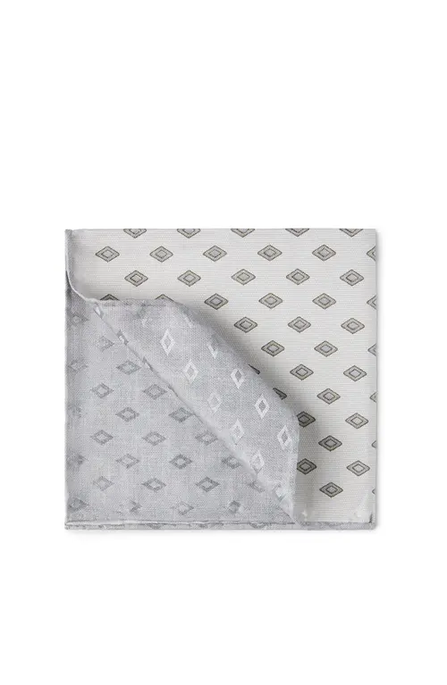 Brunello Cucinelli Silk Pocket Square With Pattern - Panama