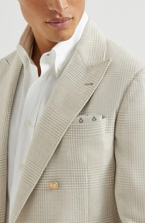 Brunello Cucinelli Silk Pocket Square With Pattern - Panama