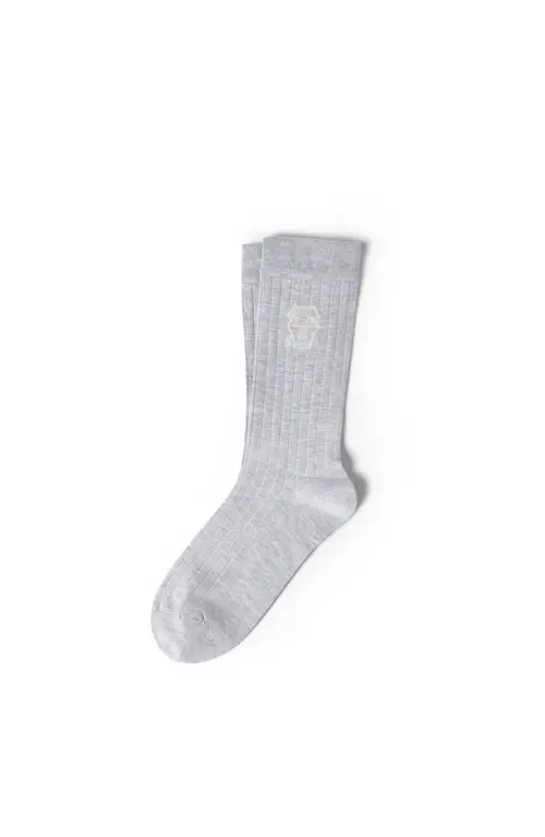 Brunello Cucinelli Cotton Calf Length Socks - Fog
