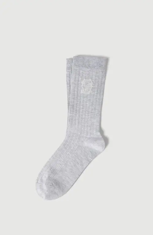 Brunello Cucinelli Cotton Calf Length Socks - Fog