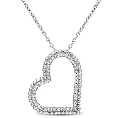JULIANNA B. Diamond Heart Pendant Necklace - Sterling Silver