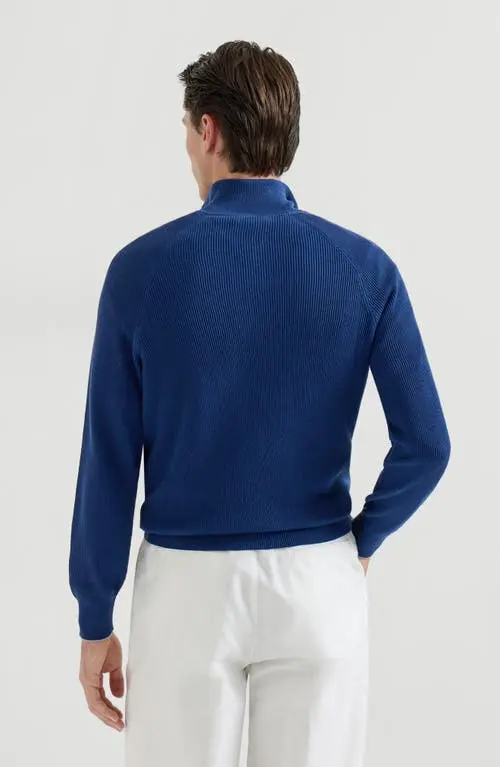 Brunello Cucinelli Cotton Sweater - Avio Blue