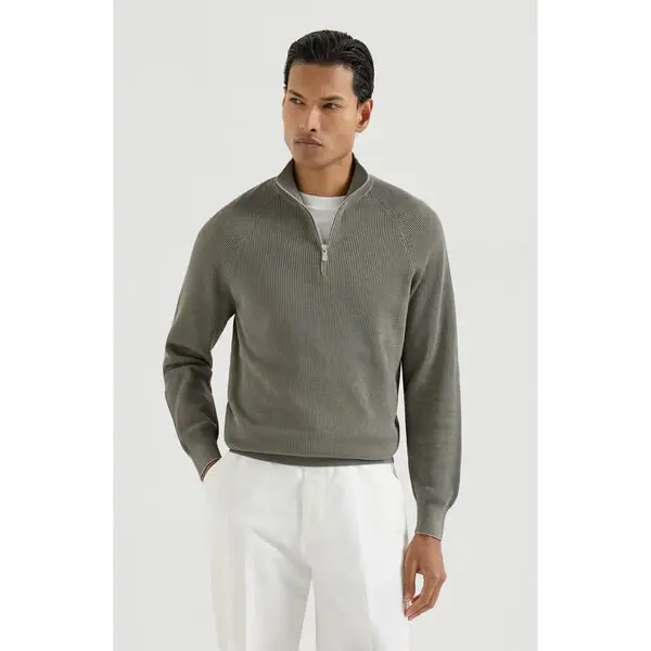 Brunello Cucinelli Cotton Sweater - Khaki