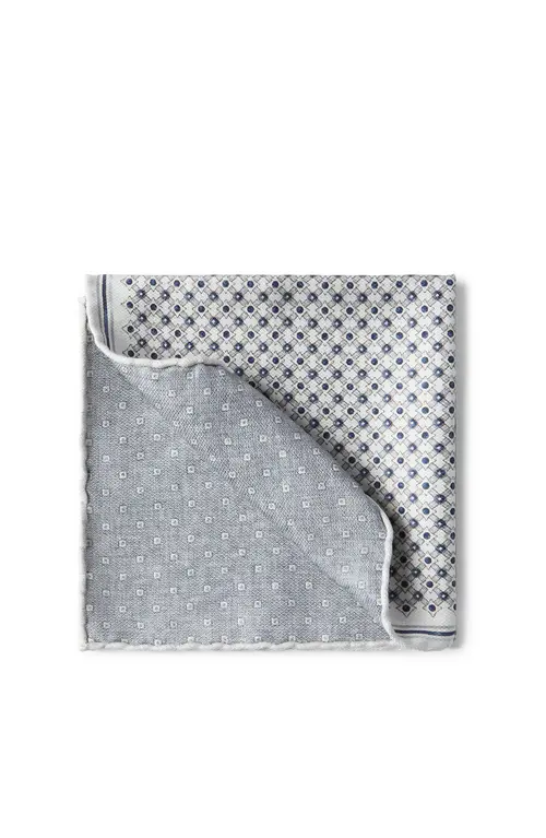 Brunello Cucinelli Pocket Square With Pattern - Avio Blue