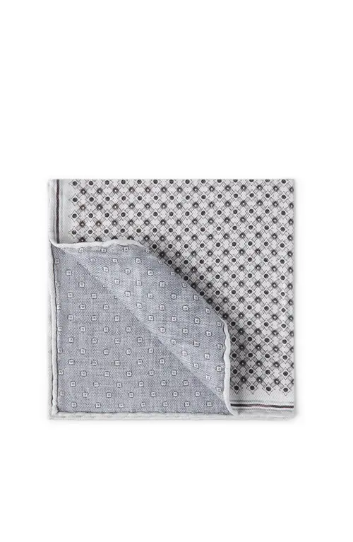 Brunello Cucinelli Pocket Square With Pattern - Light Grey