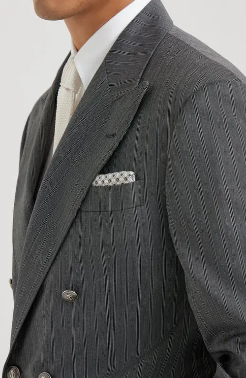 Brunello Cucinelli Pocket Square With Pattern - Light Grey